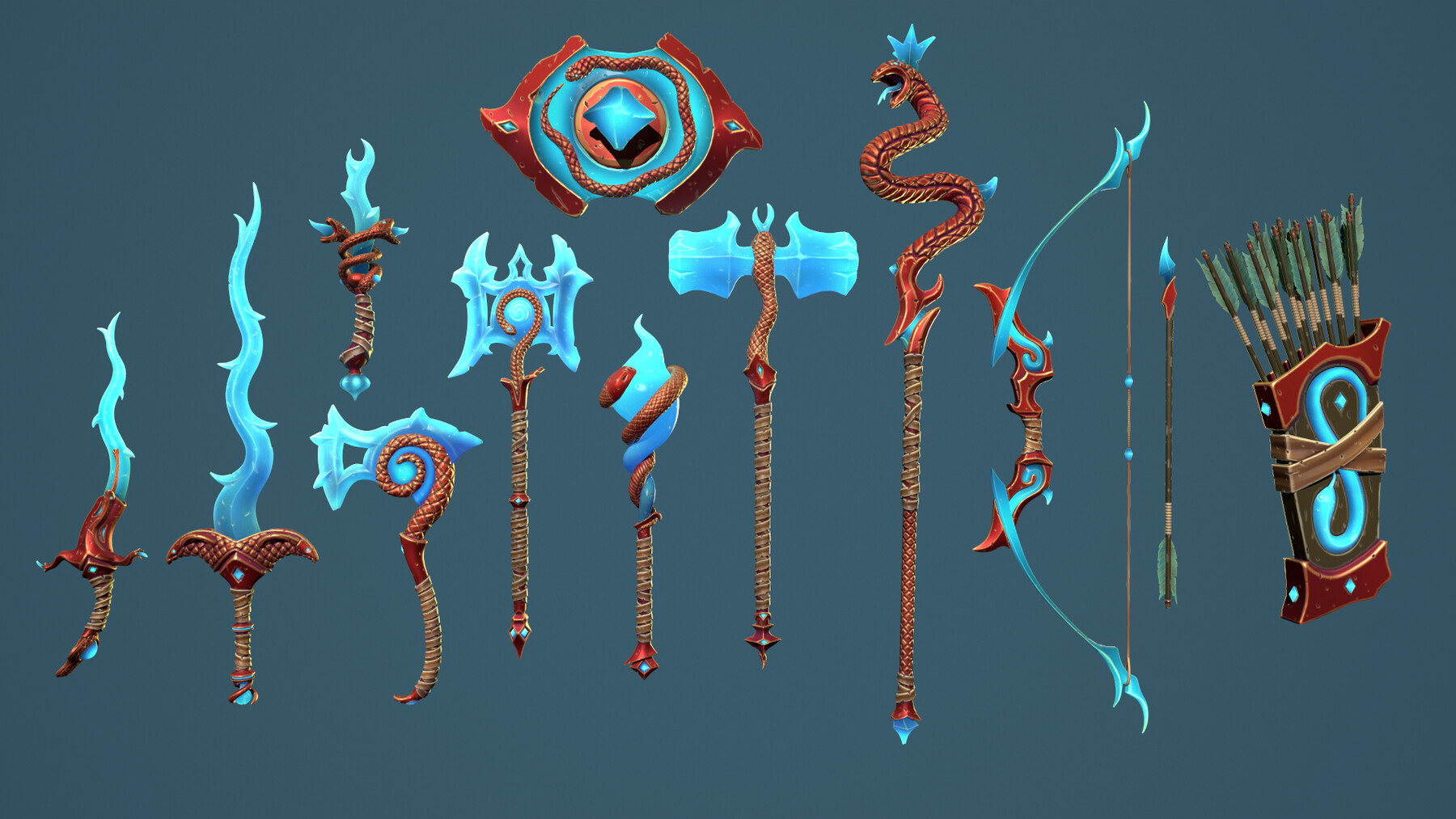ArtStation - Fantasy snake weapons collection | Game Assets