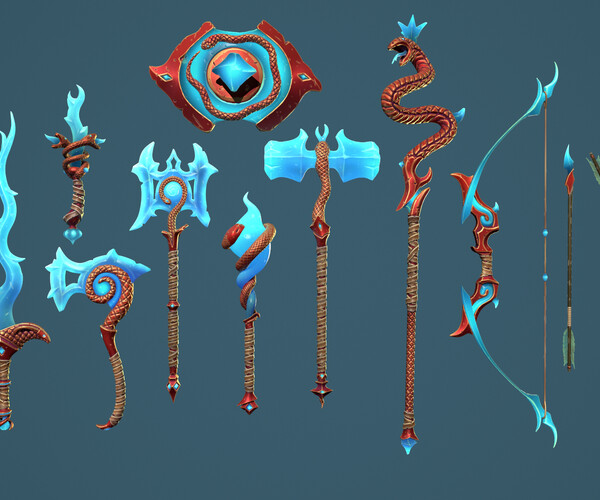 ArtStation - Fantasy snake weapons collection | Game Assets