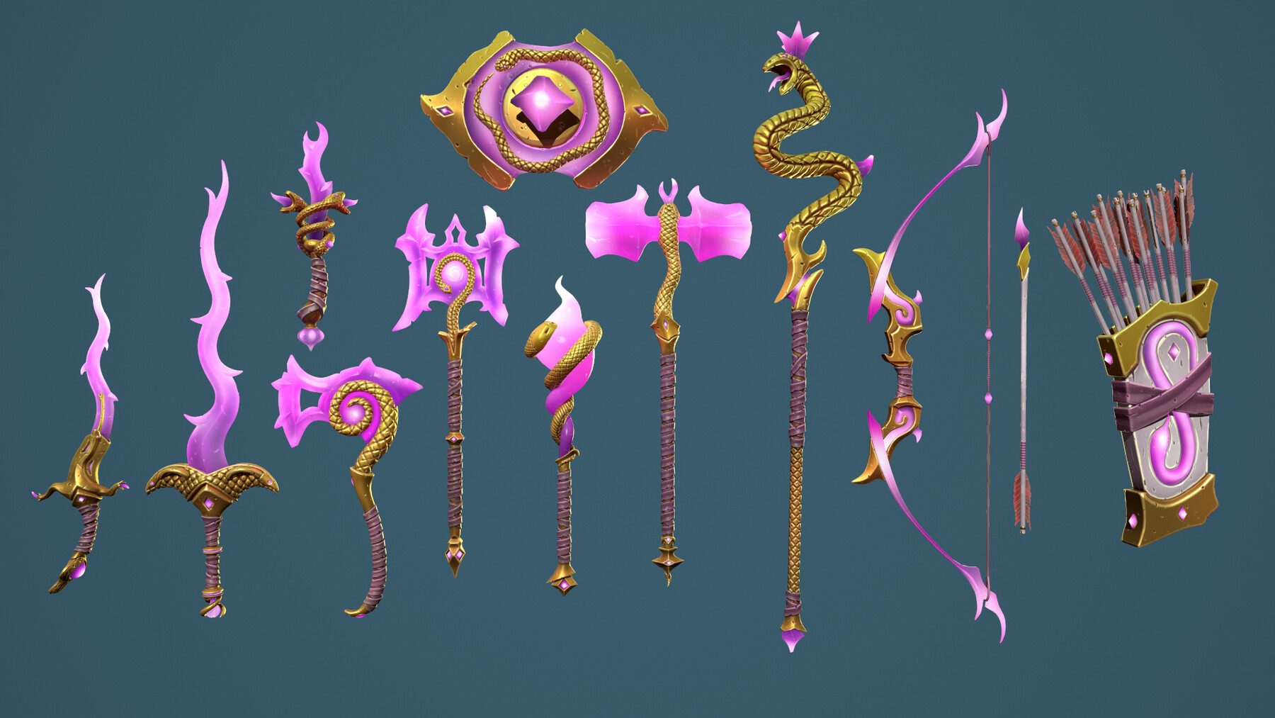 ArtStation - Fantasy snake weapons collection | Game Assets