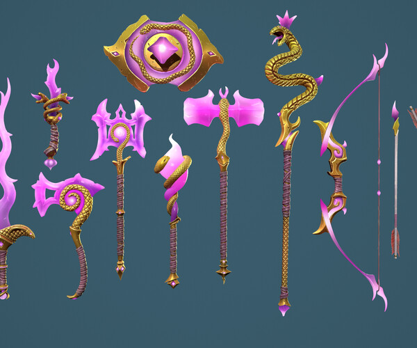 ArtStation - Fantasy snake weapons collection | Game Assets