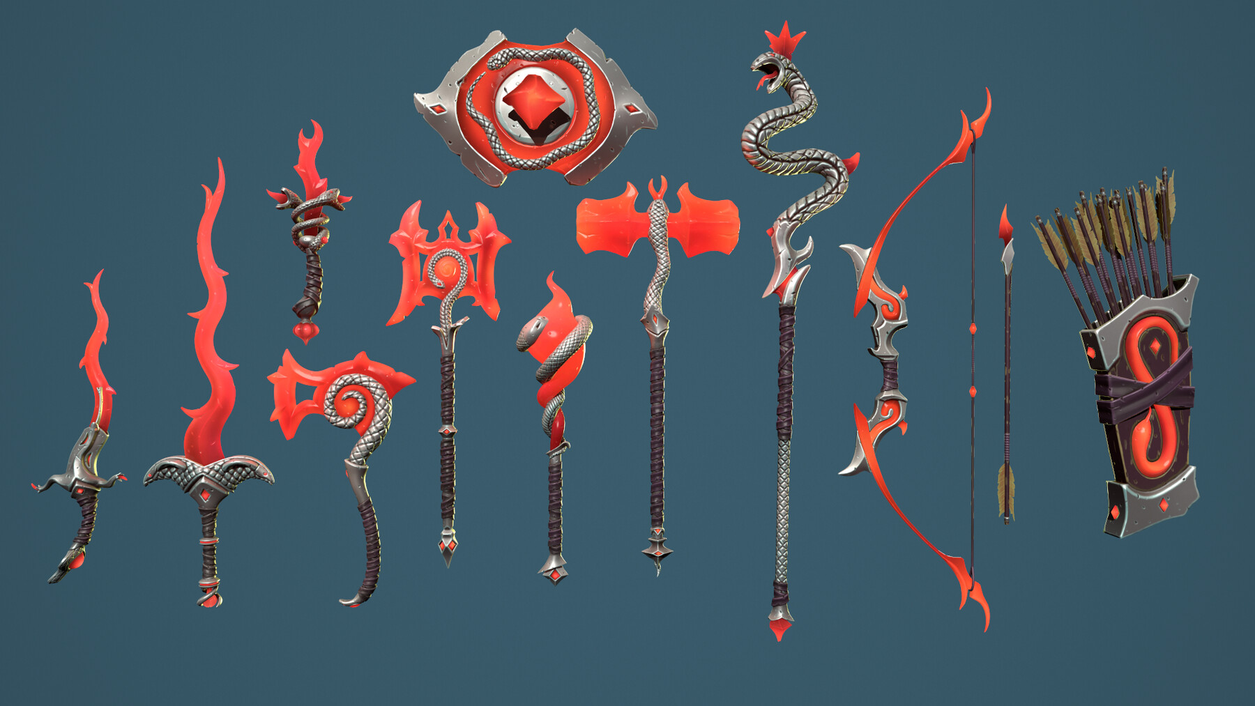 ArtStation - Fantasy snake weapons collection | Game Assets