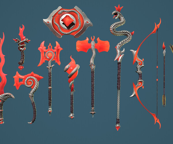 ArtStation - Fantasy snake weapons collection | Game Assets