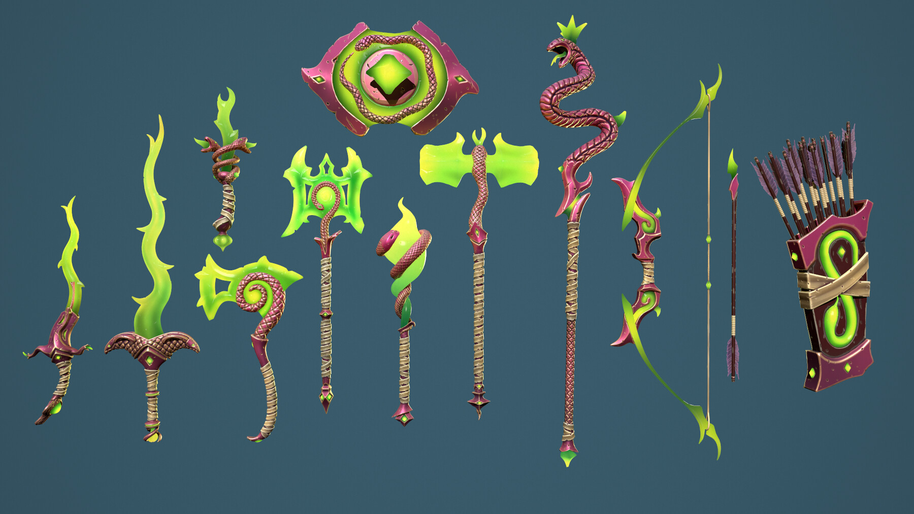 ArtStation - Fantasy snake weapons collection | Game Assets