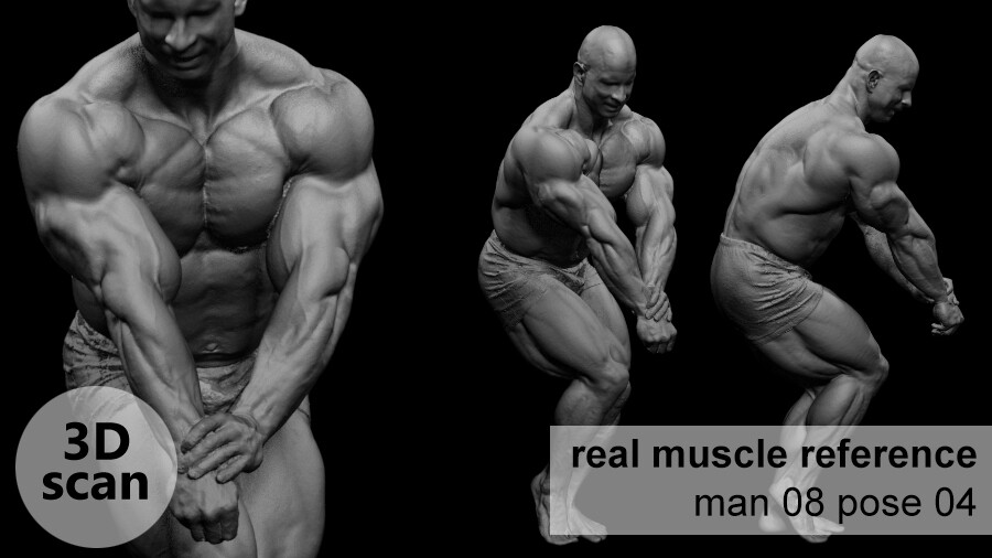 ArtStation - 3D scan real extreme muscleanatomy Man08 pose 04 | Resources