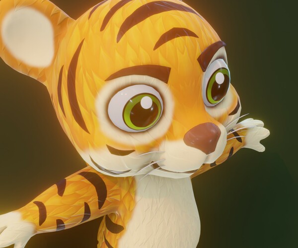 ArtStation - Cartoon Tiger 3D Model | Game Assets