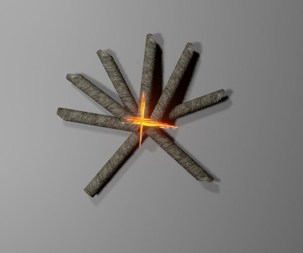 ArtStation - Bonfire - Fire Pit - Fogueira Low-poly 3D model | Game Assets