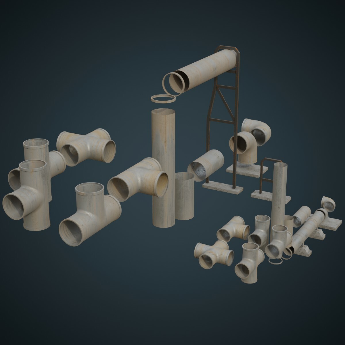 ArtStation - Industrial Pipes 4B | Game Assets