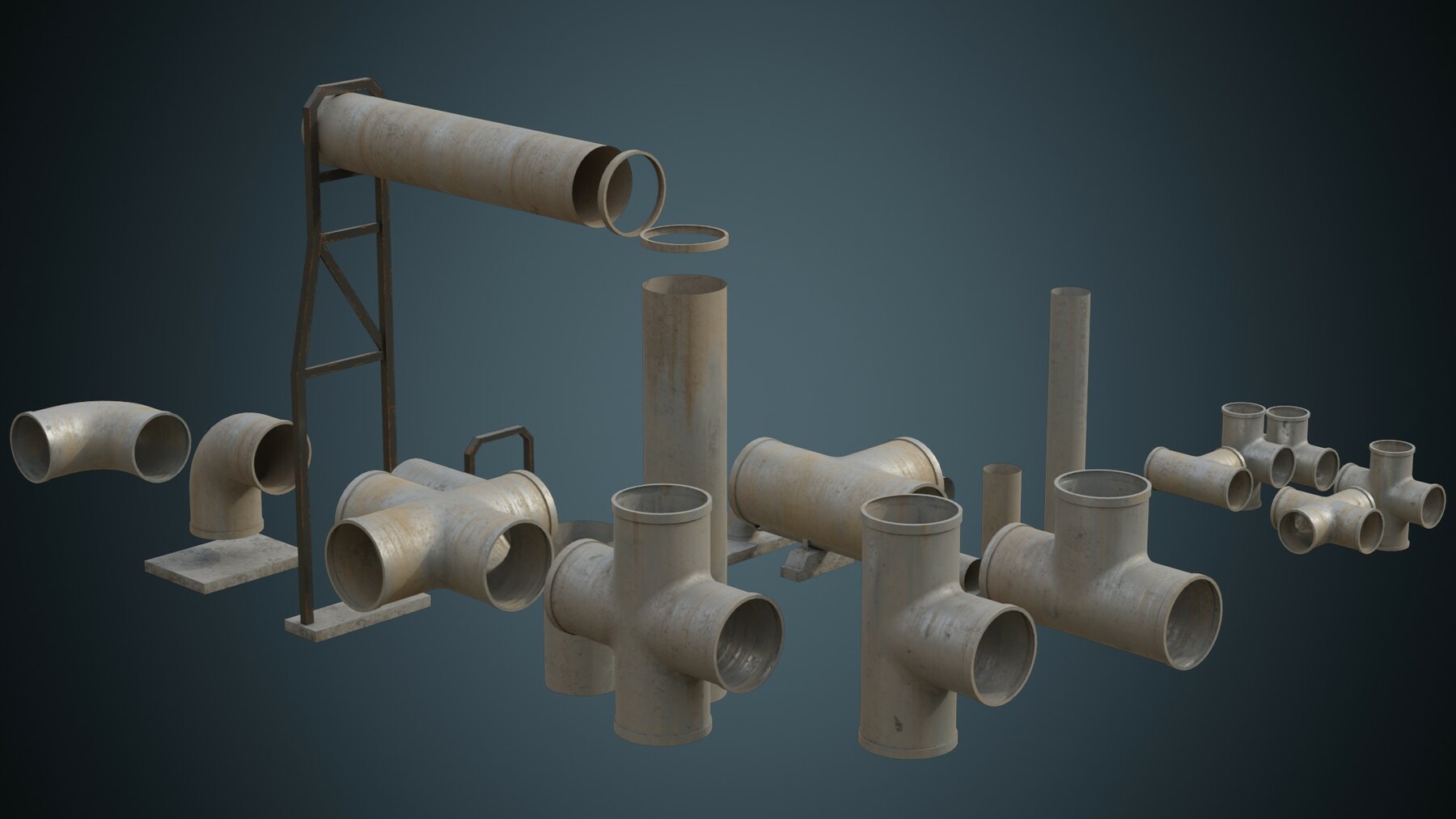 ArtStation - Industrial Pipes 4B | Game Assets