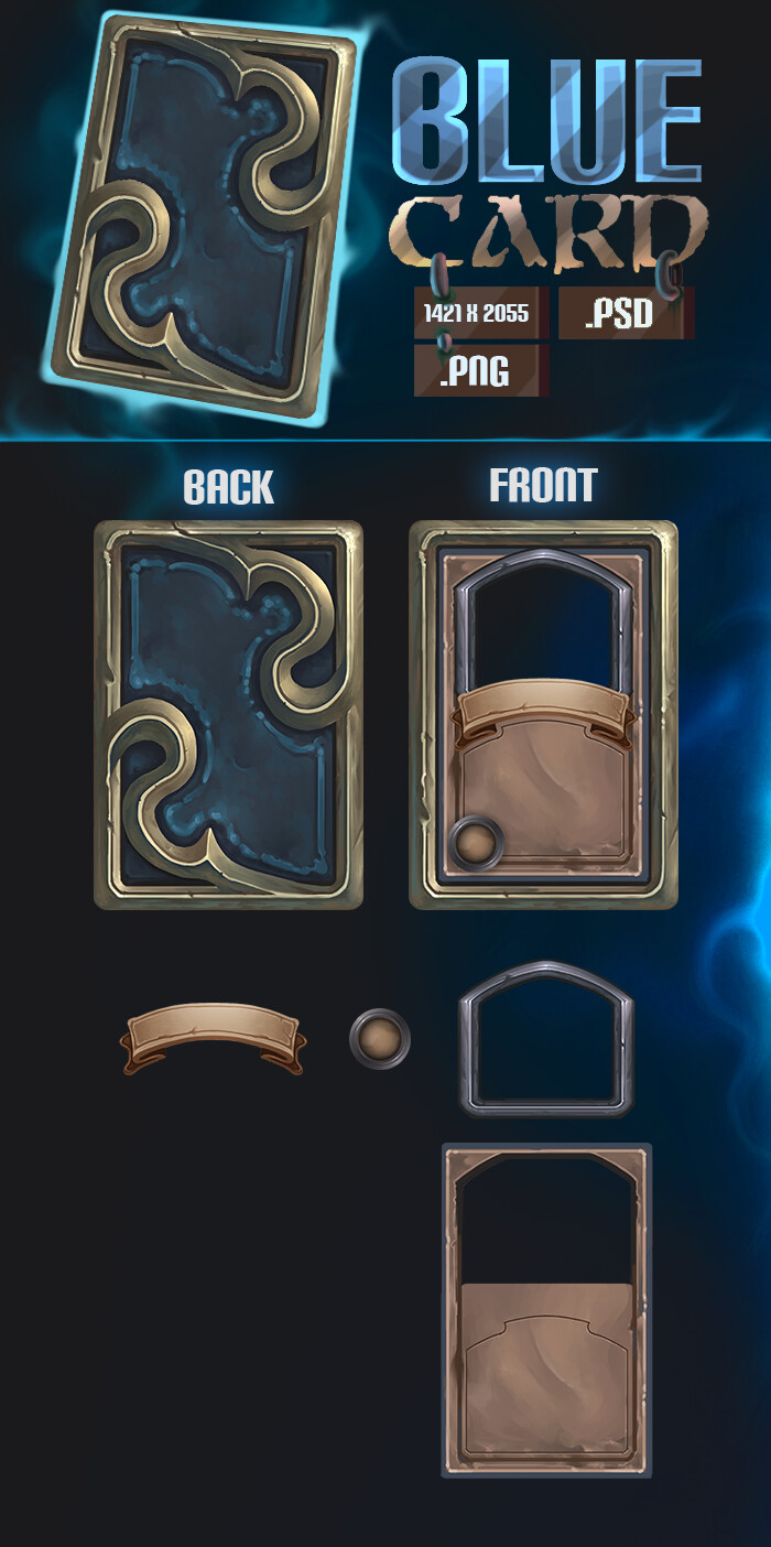 ArtStation - Blue Card Template | Game Assets