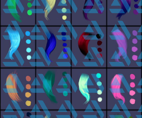 ArtStation - Hair Colors Palette 3 for Clip Studio Paint and Ex | Artworks