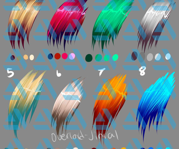 ArtStation - Hair Colors Palette 2 for Clip Studio Paint and Ex | Artworks