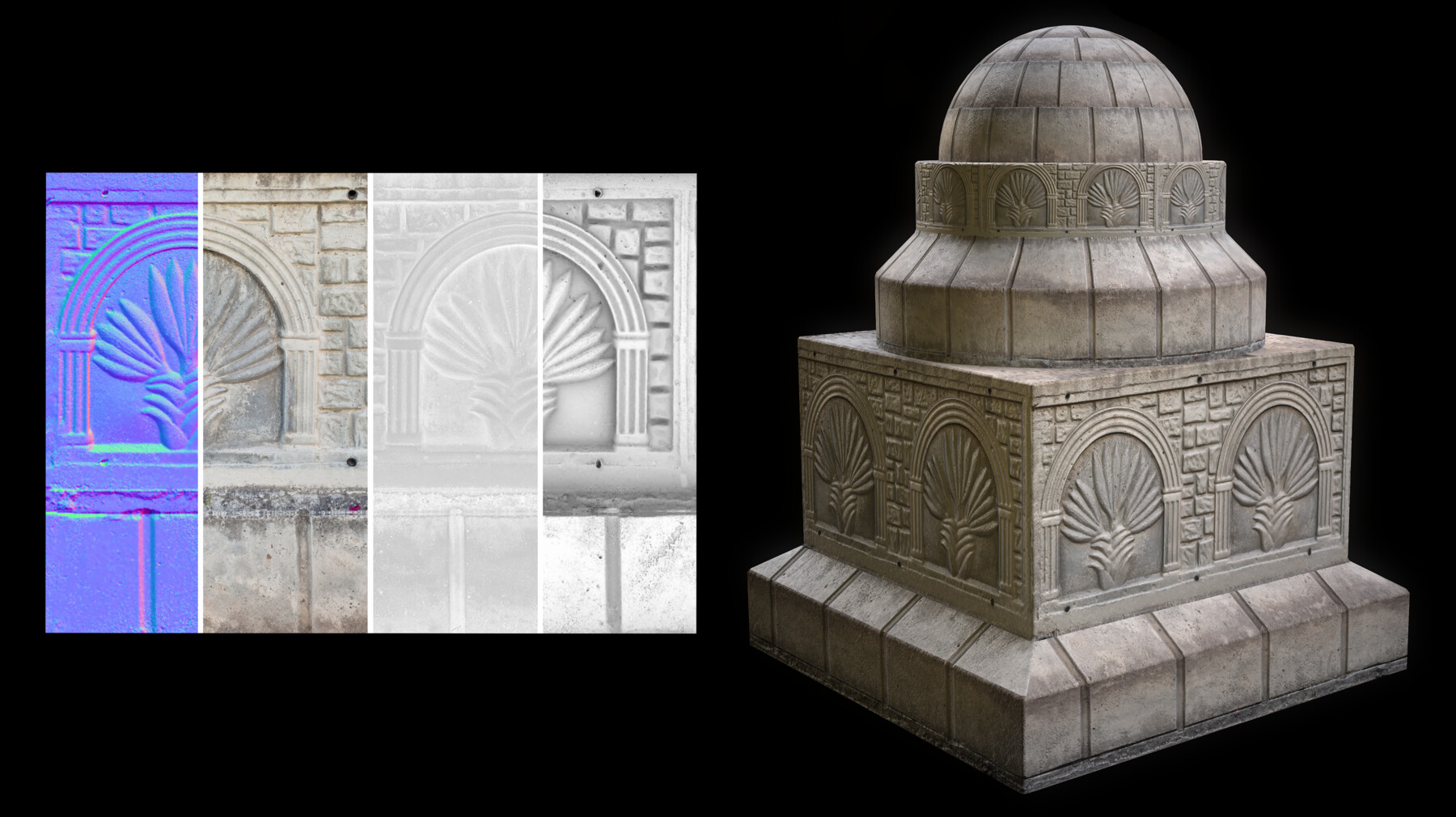 ArtStation - Modular Ancient Wall and Trim Sheet Material | Game Assets
