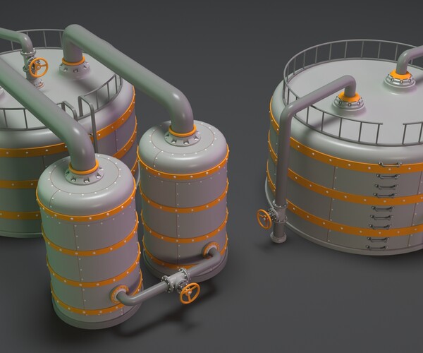 ArtStation - Industrial Tanks - part - 3 - 10 pieces | Resources