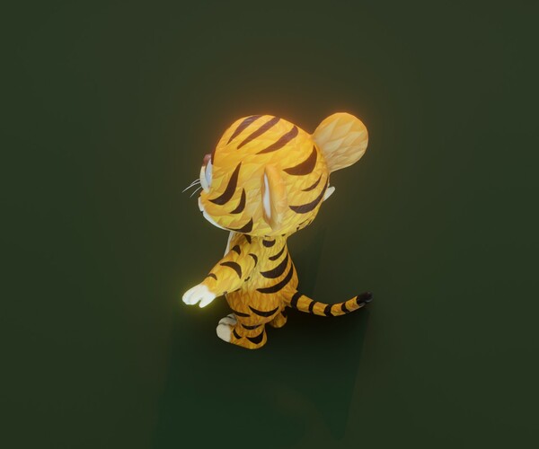 ArtStation - Cartoon Tiger Animated 3D Model | Game Assets