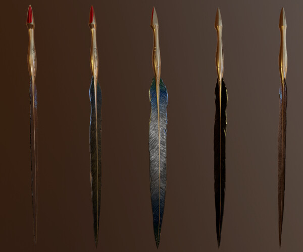 ArtStation - 3D Low-Poly Model Sword - Feather Raven | Game Assets