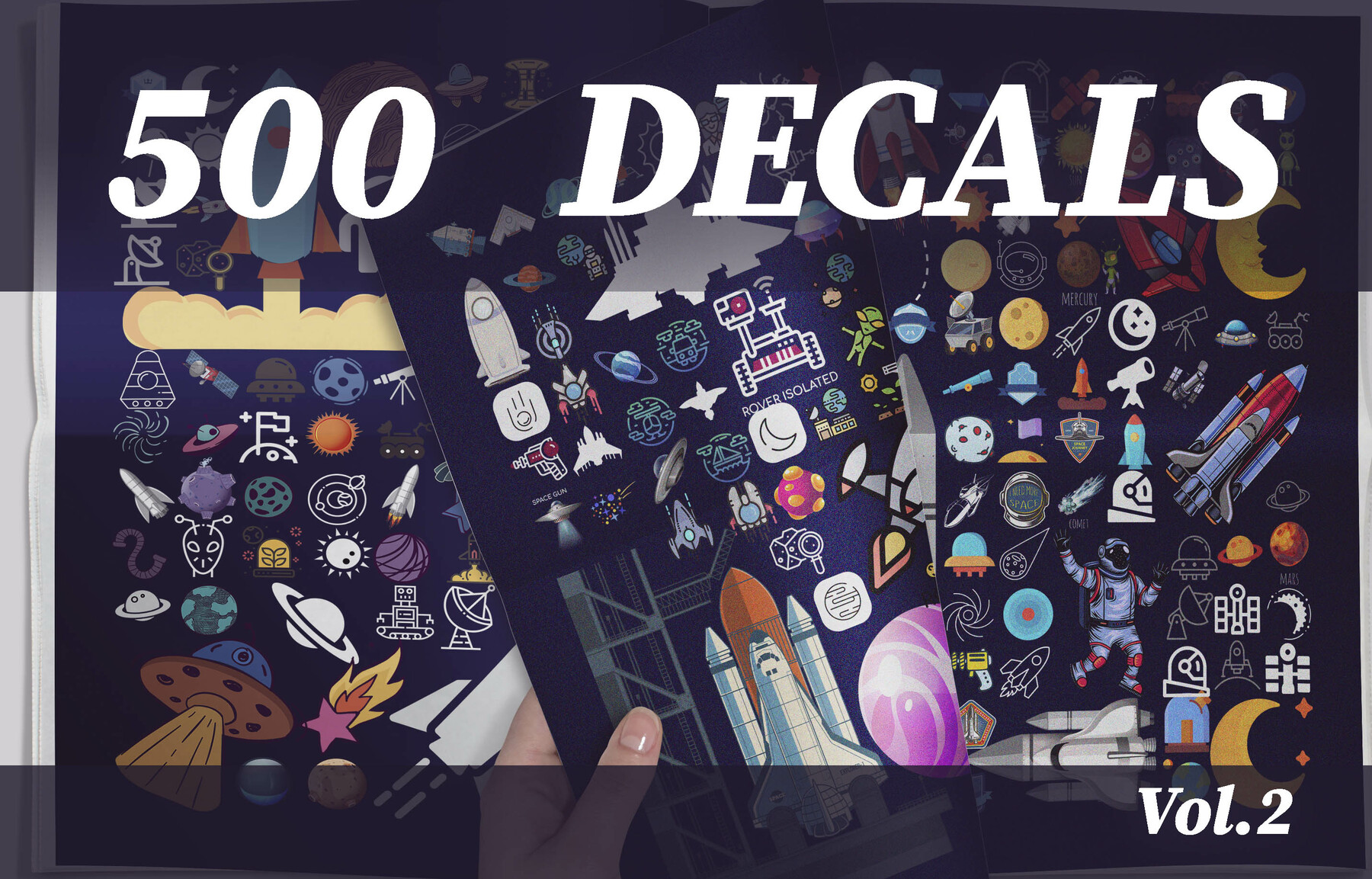 ArtStation - 500 Decals Space Vol.2 png 8k (Spaceman, spaceship, UFO ...