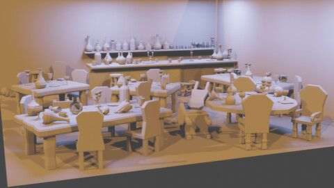 ArtStation - Bar Assets 01 - Lowpoly Basemeshes | Resources