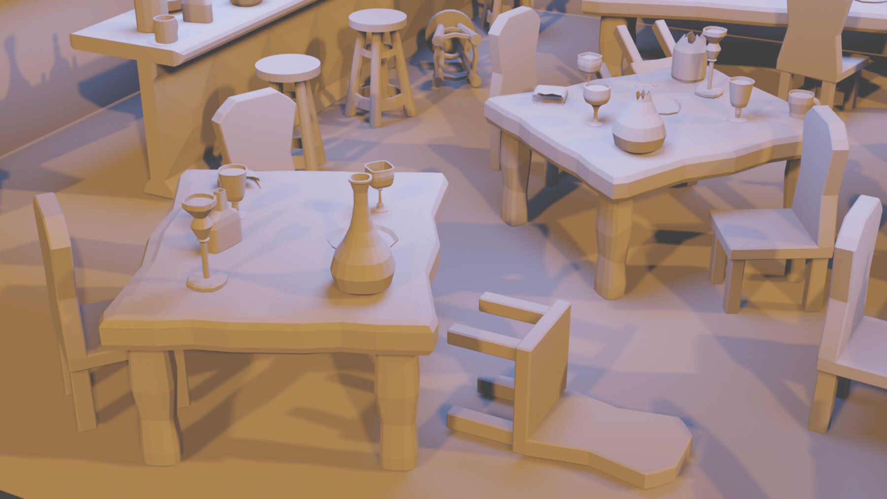 ArtStation - Bar Assets 01 - Lowpoly Basemeshes | Resources