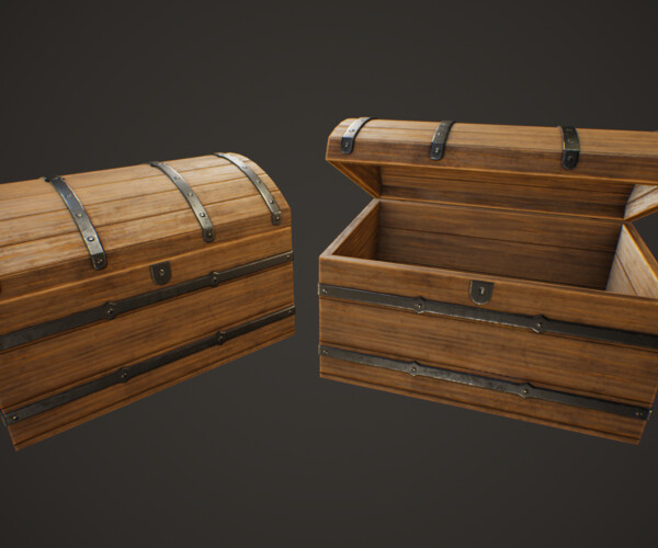 ArtStation - Medieval Treasure Chest - Wooden Chest IV | Game Assets