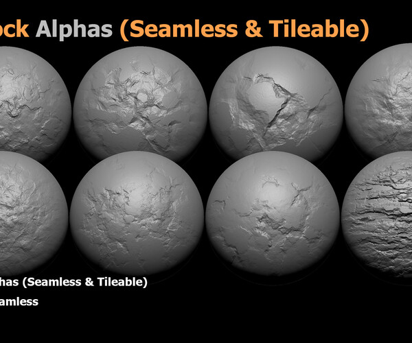 ArtStation - 100 Rock Alphas (Seamless & Tileable) | Brushes