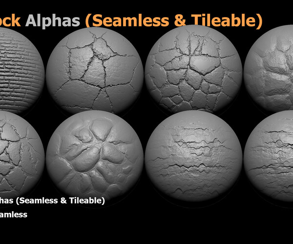 ArtStation - 100 Rock Alphas (Seamless & Tileable) | Brushes