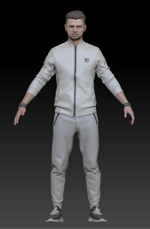 ArtStation - Handsome man in white tracksuit ready for animation 343 ...