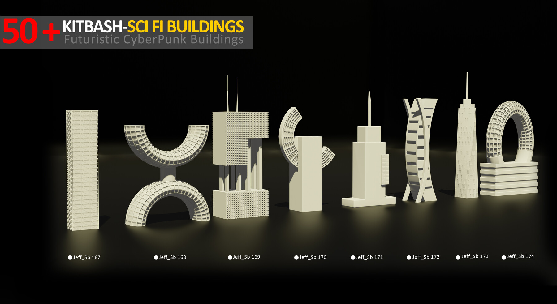 ArtStation - 50+ Kitbash Sci Fi Buildings - Futuristic Cyberpunk ...