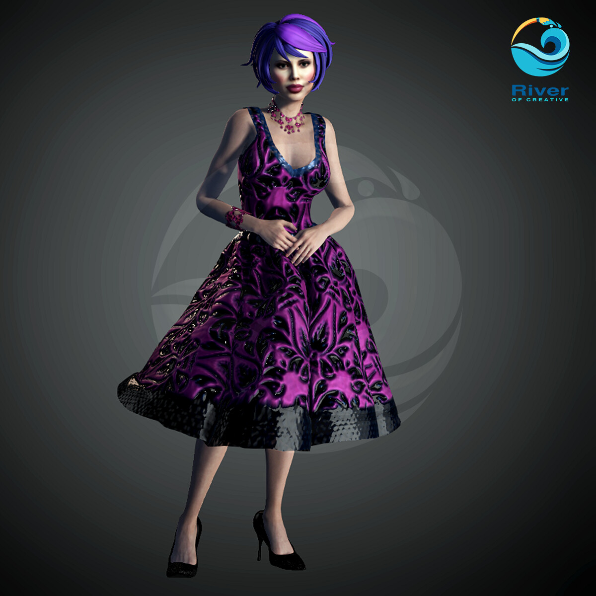 ArtStation - Purple Girl | Game Assets