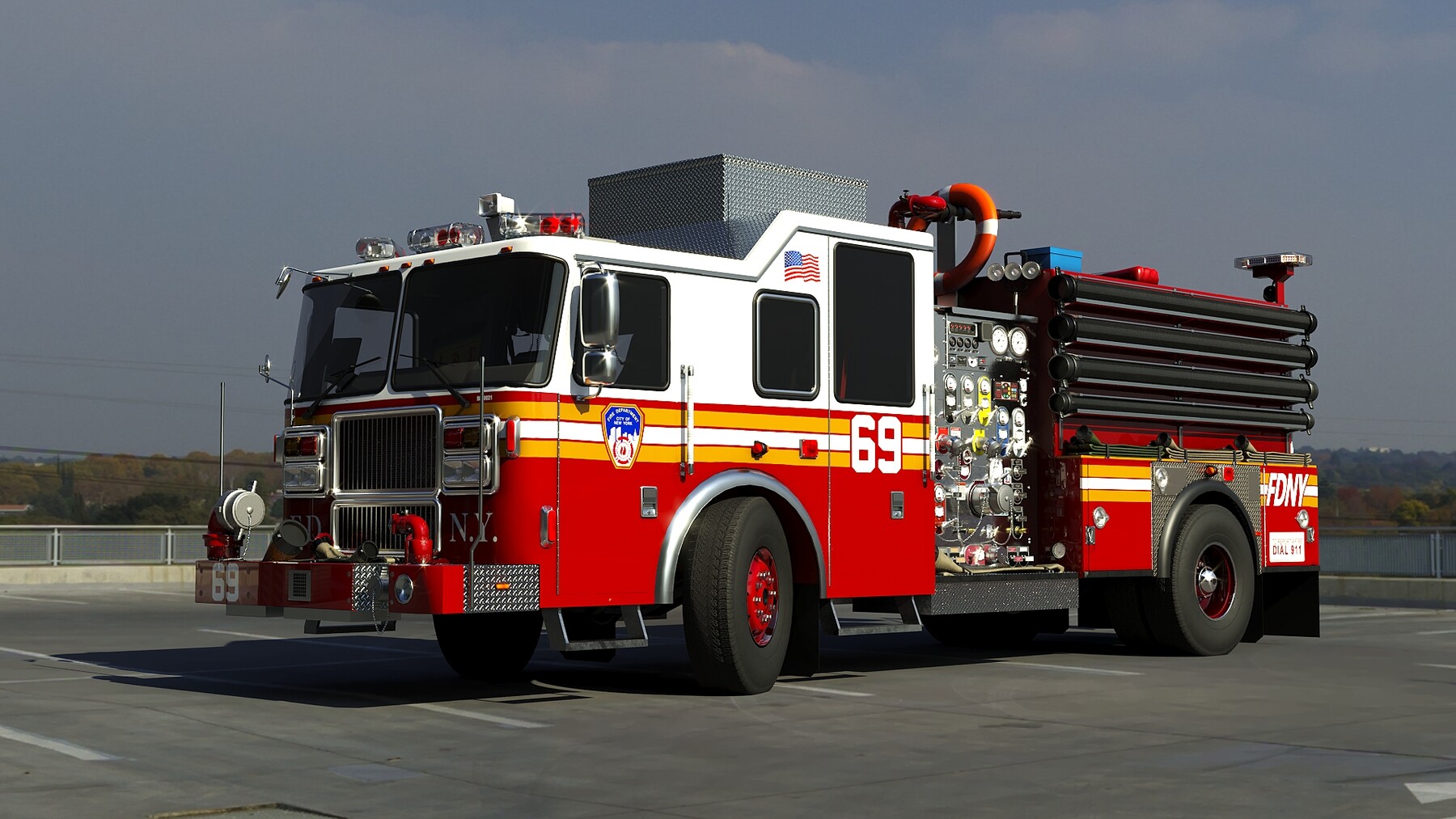 ArtStation - Fire Truck Engine FDNY | Game Assets