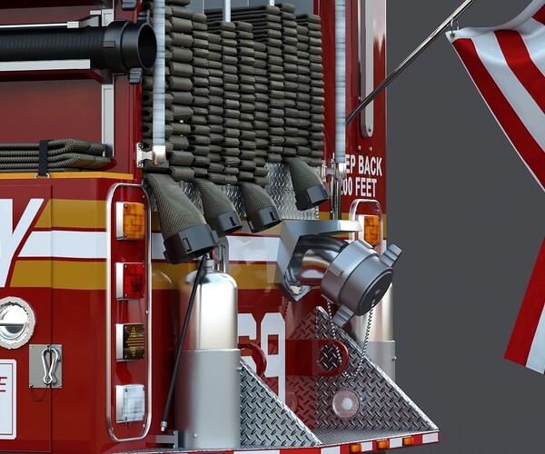 ArtStation - Fire Truck Engine FDNY | Game Assets