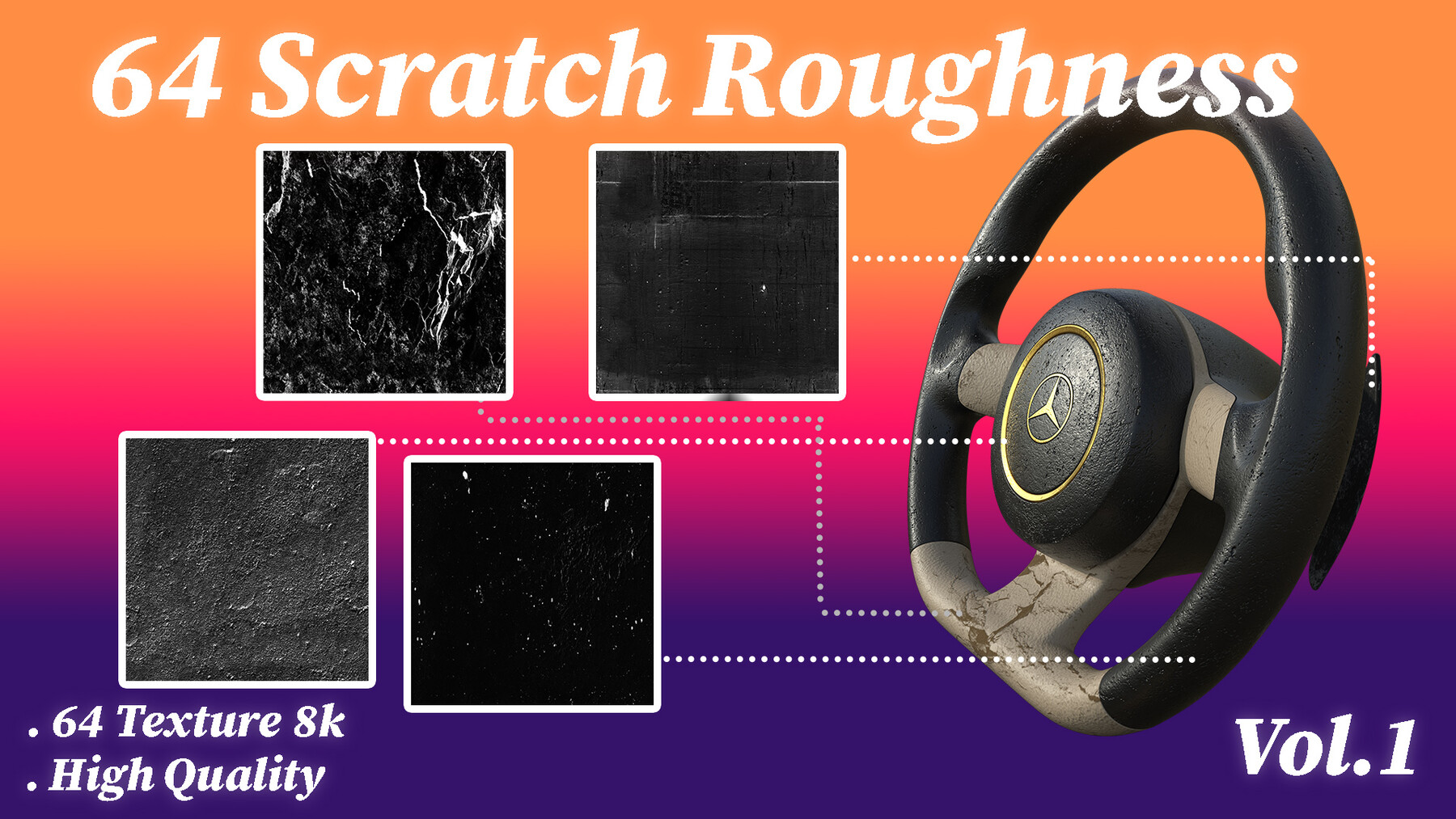 ArtStation - 64_Roughness_Imperfection_png_vol.1 (Wooden, Stone, Marble ...