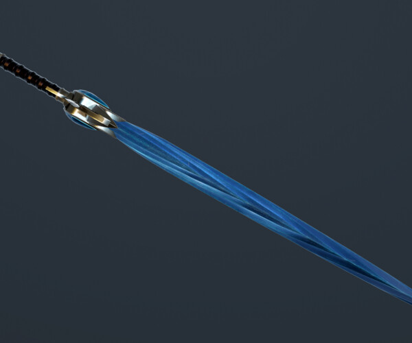 ArtStation - 3D Low-Poly Model - Ice Sword | Game Assets