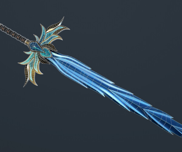 ArtStation - 3D Low-Poly Model - Ice Sword | Game Assets