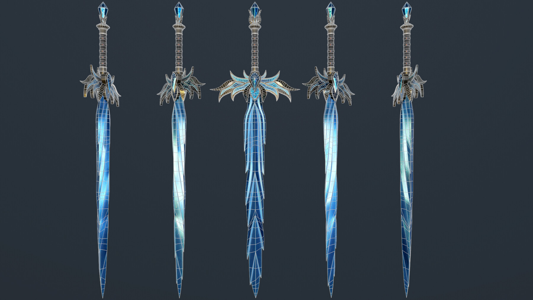 ArtStation - 3D Low-Poly Model - Ice Sword | Game Assets