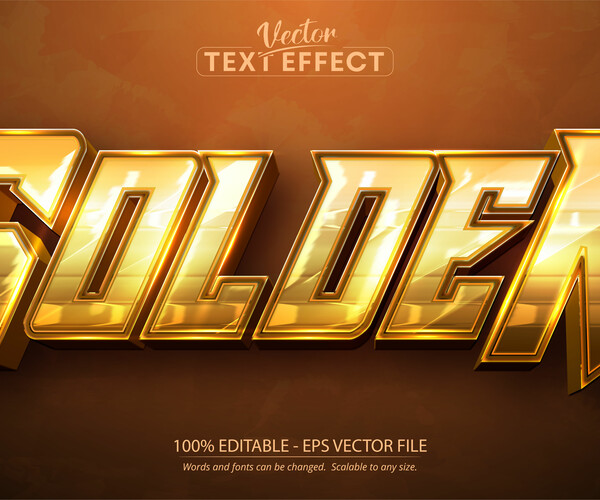 ArtStation - Golden text, shiny gold color style editable text effect ...