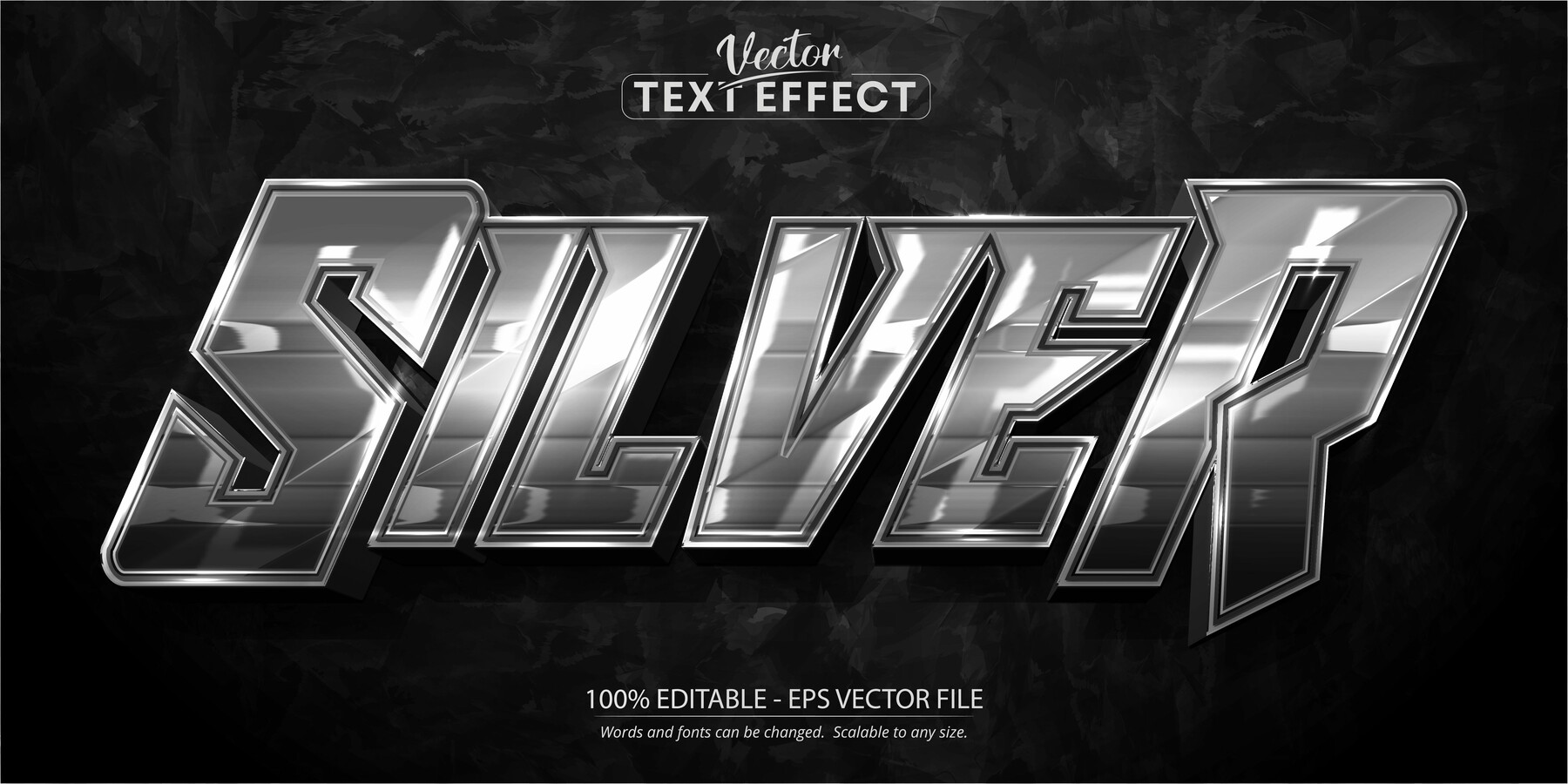 ArtStation - Silver text, shiny silver style editable text effect ...
