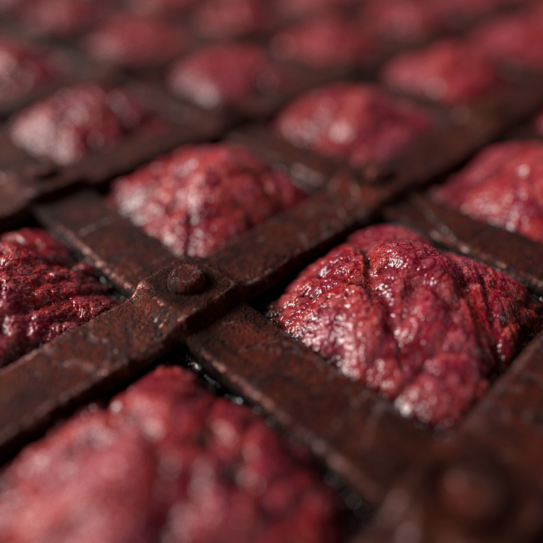ArtStation - Flesh and Rusty Metal Bars Organic Horror PBR Procedural ...