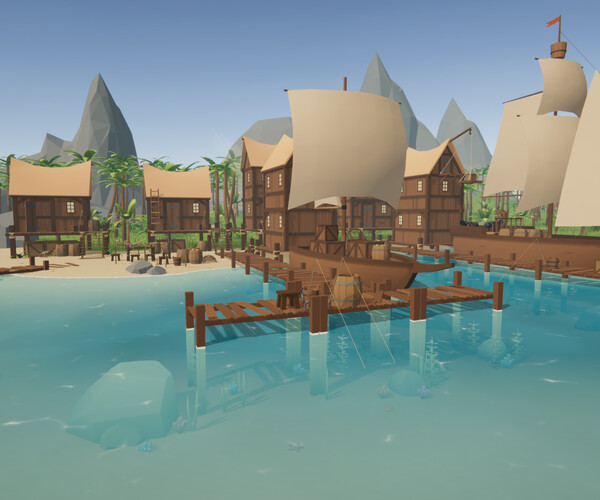 ArtStation - Low Poly Tropical Island - Asset for Unity 3D and Unreal Engine | Game Assets