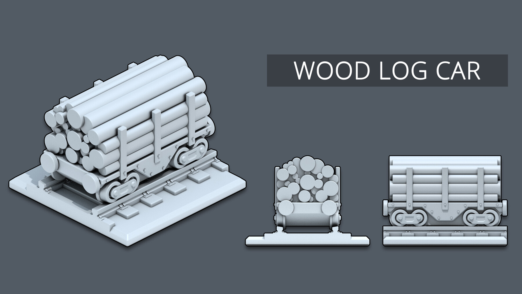 ArtStation - Flat Car With Logs - STL files for 3D printing - Trains ...