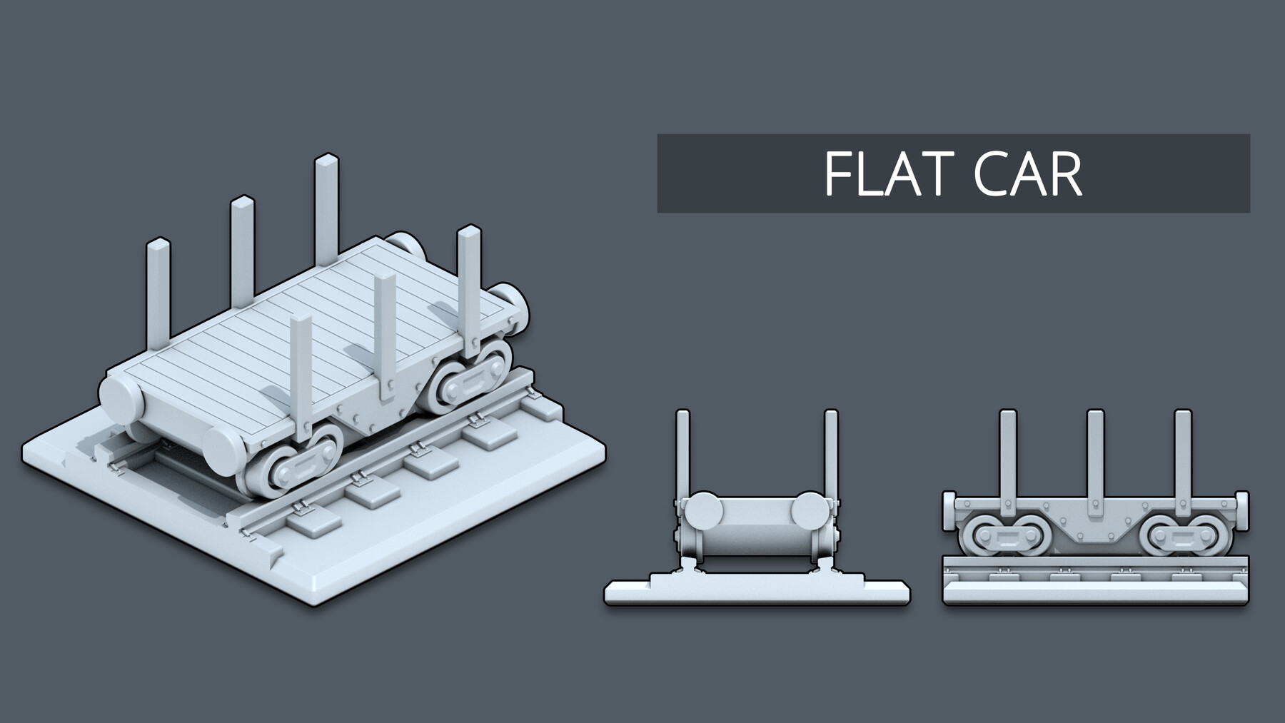 ArtStation - Flat Car - STL files for 3D printing - Trains & Rails ...