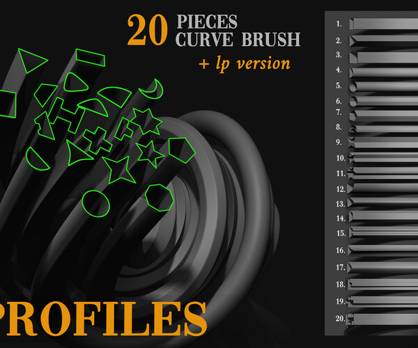 ArtStation - Profiles curve brush | Brushes