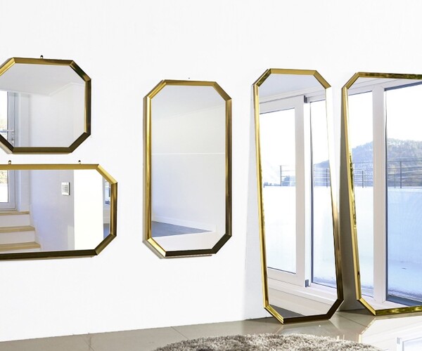 ArtStation - Octagonal Gold Full Body Mirror | Resources