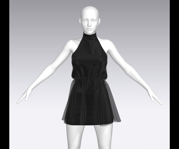 ArtStation - Short Black Dress | Game Assets