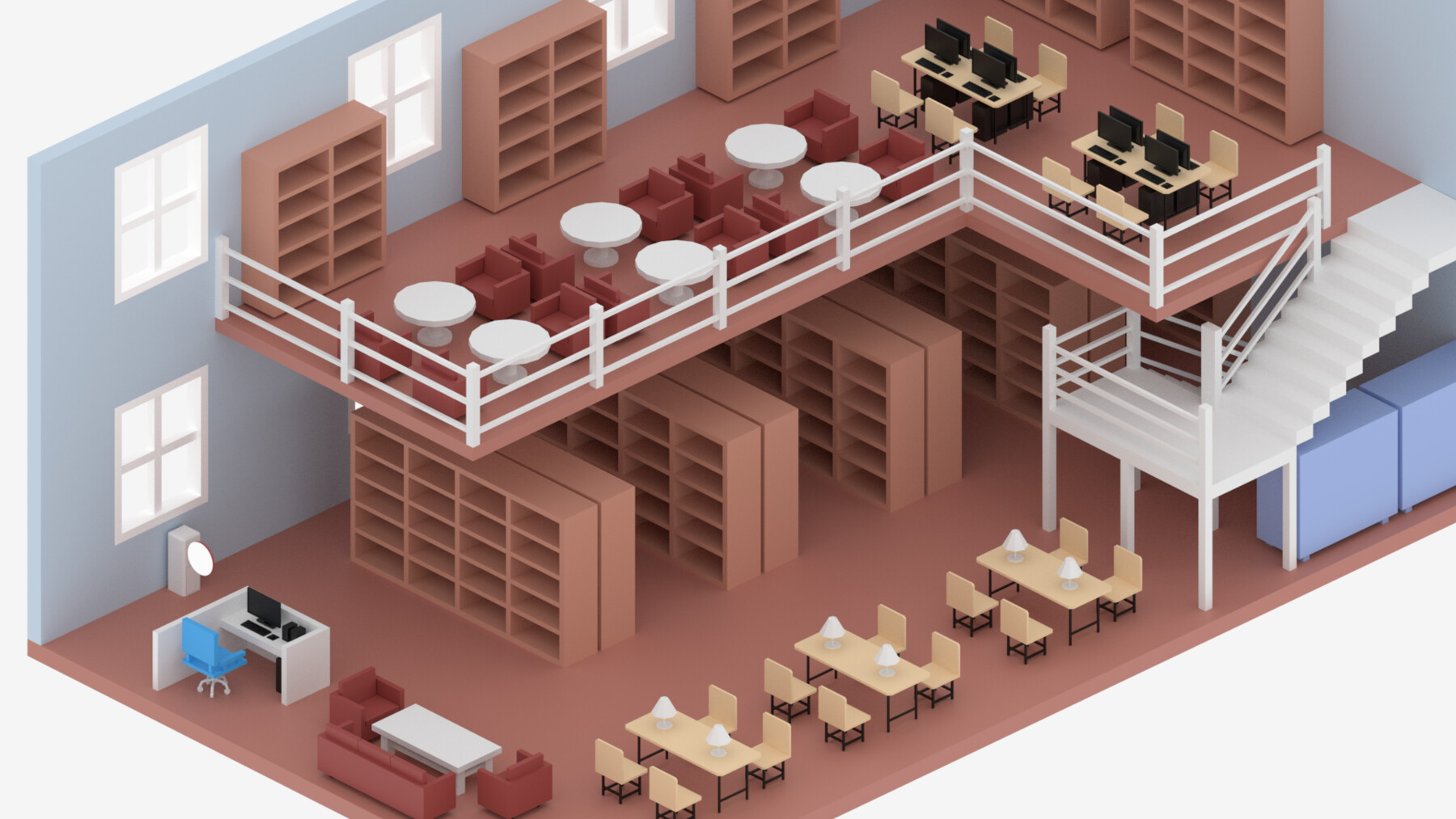 ArtStation - Cartoon Library Interior | Game Assets