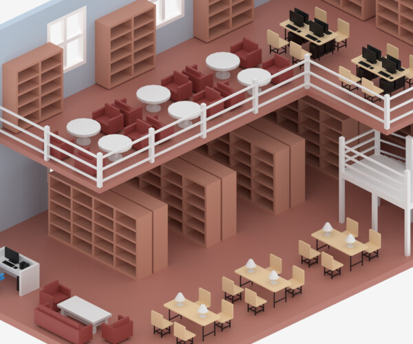 ArtStation - Cartoon Library Interior | Game Assets