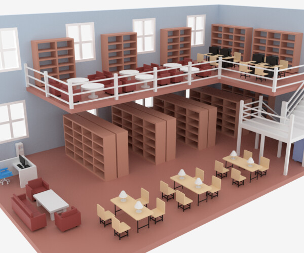 ArtStation - Cartoon Library Interior | Game Assets