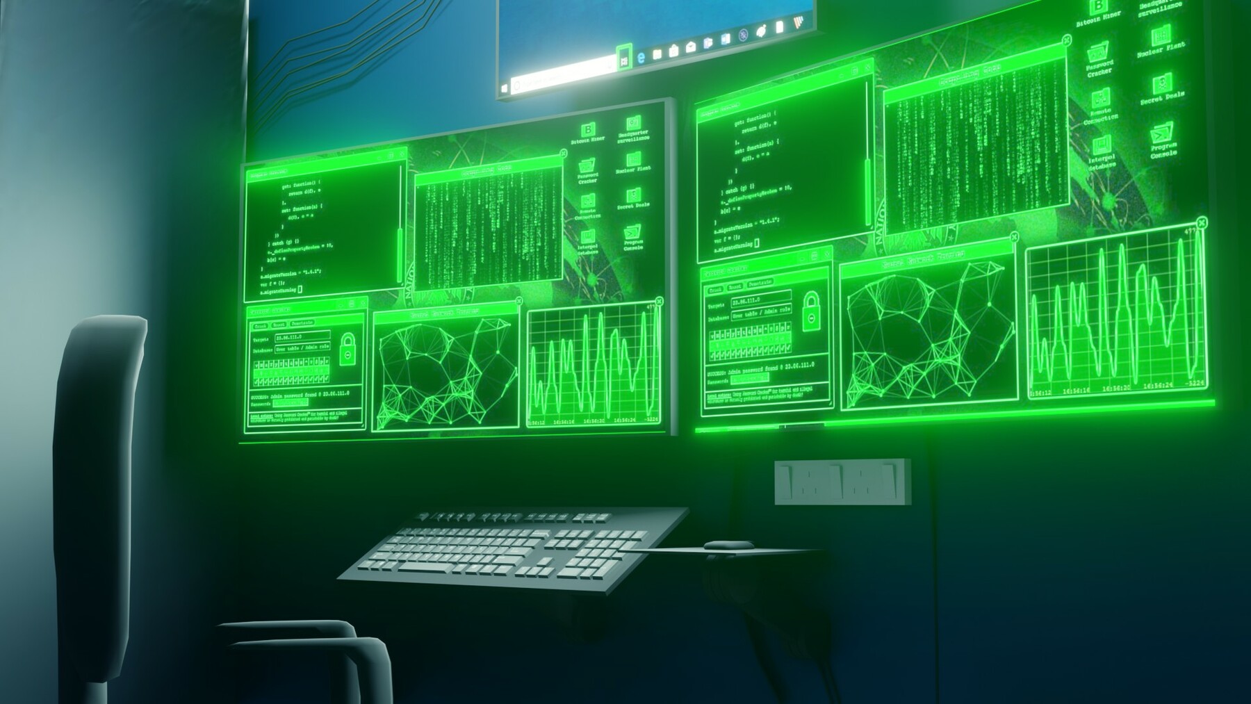 ArtStation - Hacker Workspace - Low poly - Game Ready | Game Assets