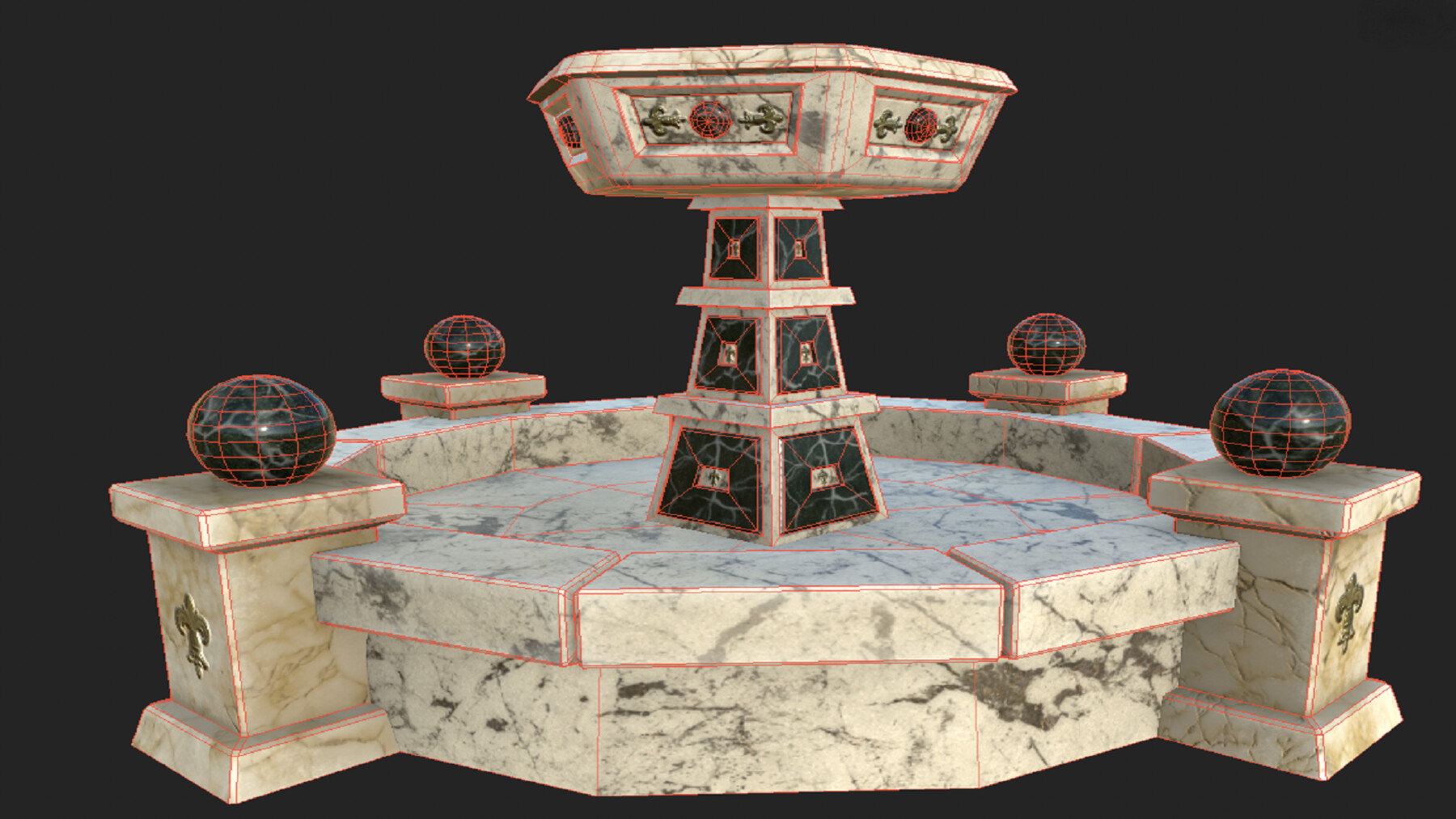 ArtStation - ancient fountain PBR low-poly 3D model Low-poly 3D model ...