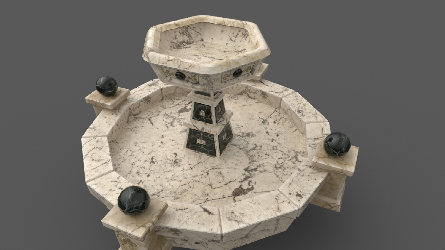 ArtStation - ancient fountain PBR low-poly 3D model Low-poly 3D model ...