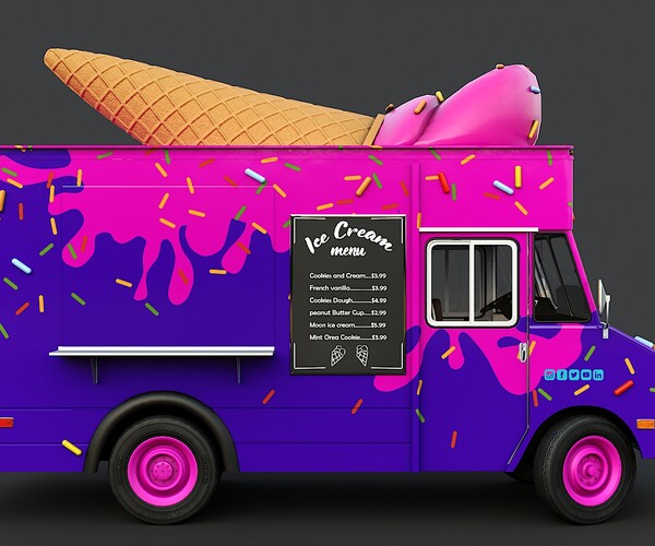 ArtStation - Step Van Ice Cream Truck | Game Assets